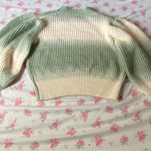 Jackets & Coats | Elegant Green And Cream Womens Turtleneck Sweater ...
